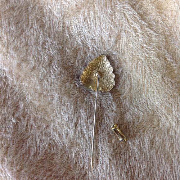 Vintage | Jewelry | Rare Vintage Peacock Gold Painted Enamel Stick Pin ...